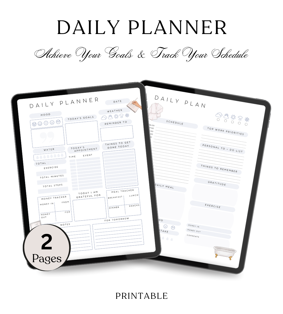 2 Page Daily Planner - calmpresencelife.com